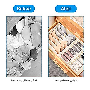 Underwear Drawer Organizer, Drawer Divider, Foldable Closet Storage Boxes Dresser Drawer Organizers for Underwear, Socks, Clothes, Stockings, Scarves, Ties and Bras Underwear Organizer Dividers 3Pcs