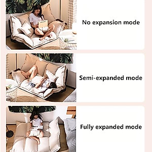 ESRADA Lazy Floor Sofa,Minimalist Sofa Couch,Foldable Lazy Couch Bed with Adjustable Backrest and Armrest,Fireside Chair,Tatami Sofa,Corner Relax Sofa Couch Dark gray-180cm/71inch