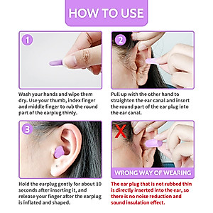 LYSIAN Ultra Soft Foam Earplugs Sleep - 38dB SNR Noise Cancelling Ear Plugs for Sleeping, Shooting, Snoring, Work Loud Sound Reduction- 60 Pairs Valued Pack,Purple