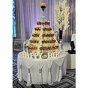 Suppromo White Tulle Table Skirts for Rectangle Tables 14ft Ruffle Tutu Table Cloth Skirt Decoration for Wedding Bridal Baby Shower Birthday Party Cake Dessert Table Decor