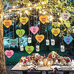 KatchOn, Felt Valentine Conversation Hearts Decor - Pack of 12, No DIY | Valentines Day Decor | Valentines Decorations Outdoor | Conversation Hearts Decorations | Valentine Window Decorations