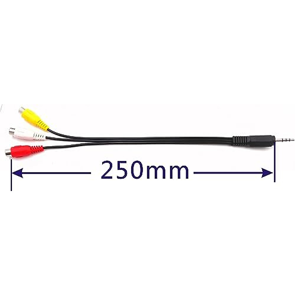 zdyCGTime Black 3.5mm Plug Male to 3 RCA Female Adaptor Audio Video Cable(25CM) (F/M))