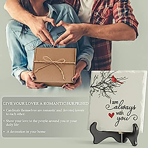 LukieJac Red Cardinal Gifts Decor Condolence Memorial Gifts For Loss Of Mother Father Husband In Loving Memory Funeral Remembrance Memory Plaque Wooden Stand Bereavement Grief Gifts For Loss Of Mom