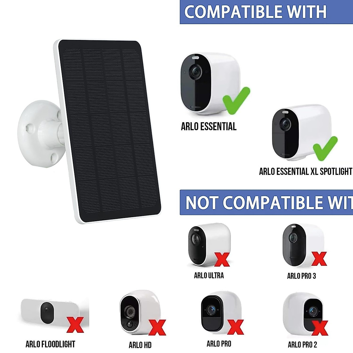 DaybreakAura 5W Solar Panels for Security Cameras - Compatible with Ring Spotlight Cam(Battery), Ring Stick Up Cam Battery - 9.8 Ft Charging Cable - 1PACK (Not for Spotlight Plus/Pro)