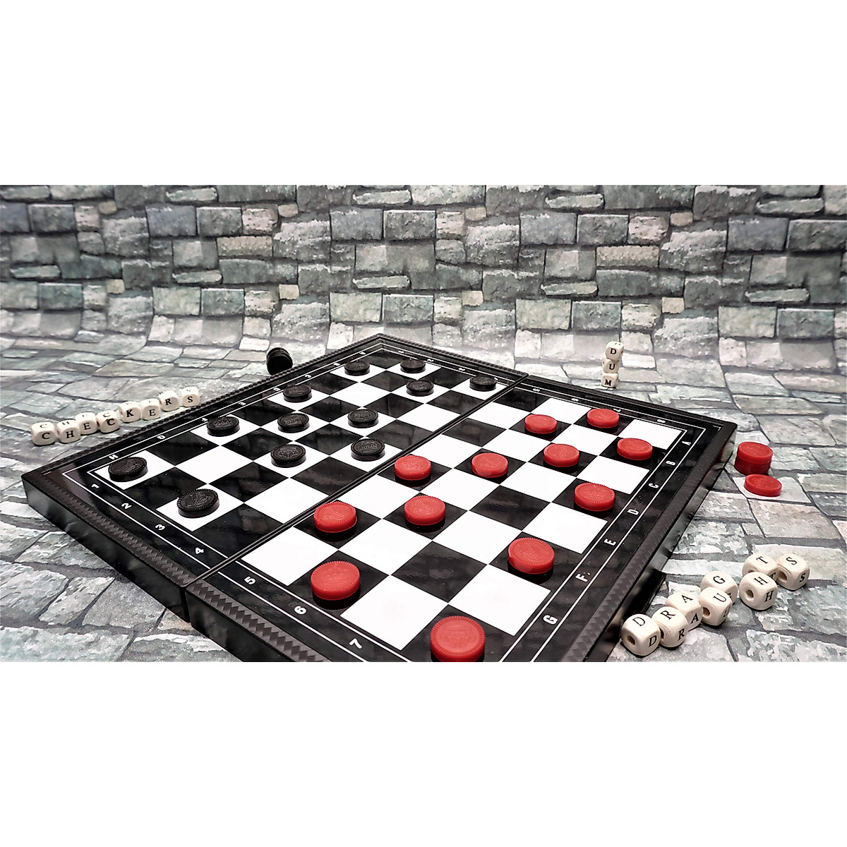 Magnetic Checkers Board Game and Magnetic Checker Pieces, 9.8 x 9.8 inches Mini Portable Travel Set