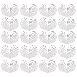 Alipis Chocolate Box Gift Chocolate Box Gift 50pcs Truffle Wrappers Paper Chocolate Paper Candy Cups Small Hollow-out Flower Truffle Wrappers Liners Cups Cupcake Liners