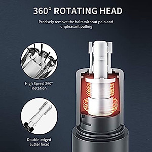 Ginity Ear and Nose Hair Trimmer,2024 Painless Eyebrow & Nose Hair Trimmer for Men Women,Rechargeable Trimmer with IPX7 Waterproof,Dual Edge Blades Clipper for Easy Cleansing Travel Size