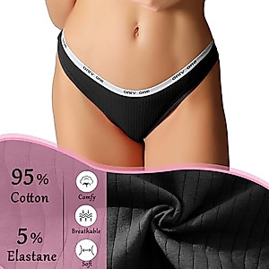CINVIK Ladies Cotton Front Low Thongs Organic Cotton Comfortable No Show Workout Low Rise Hipster Panties G-String Big Women Thong Set 3XL