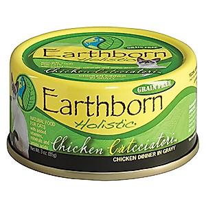 Earthborn Holistic Chicken Catcciatori Grain-Free Moist Cat Food 3 Ounce (Pack of 24)