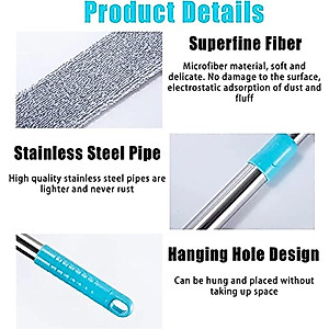 Under Appliance Microfiber Duster Dust Cleaning Brush with Extendable Pole (31.5''-47.6'') Retractable Gap Dust Cleaner Bendable Removable Washable Gap Duster for Sofa Bed Furniture Bottom