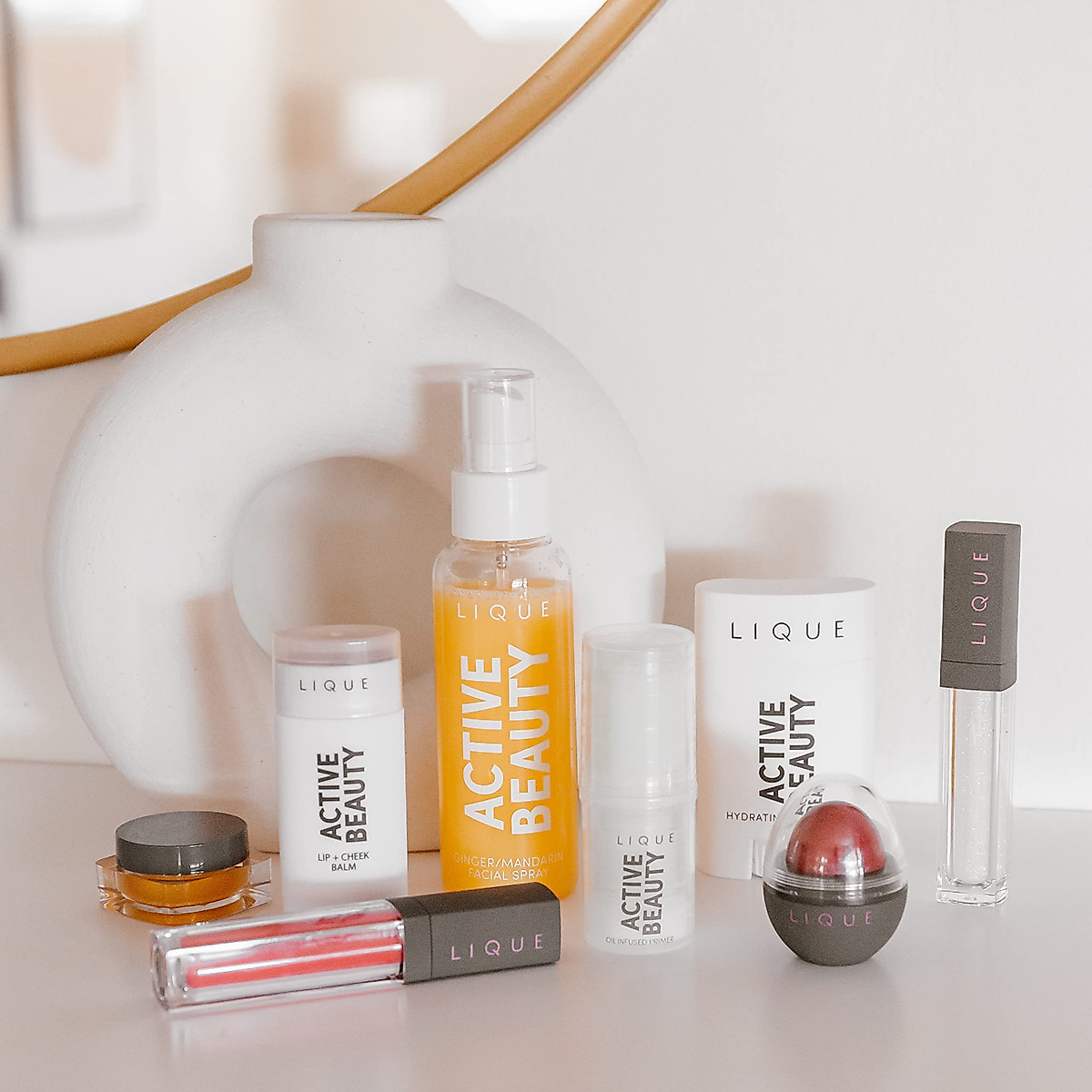 LIQUE Active Lip & Cheek Balm Makeup Stick, Lightweight & Hydrating, Sheer Color with Buildable Coverage, Natural-Looking, Dewy Finish, Vegan Formula, Resilient, 0.49 Oz.