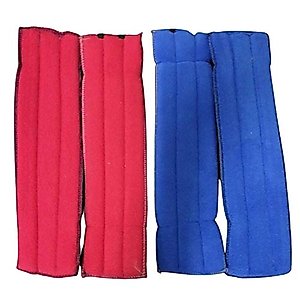 A.D.P. Rooster Booster Protection Fighting Rooster Gamefowl Protective Chicken Supplies Poultry Chickens Mitt Safety, Botas para GALLOS BREEDING, 2 Pairs Blue & Red Fabric Handmade Leg Protect Care