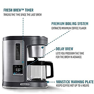 Calphalon BVCLDCG1 Perfect-Brew 10-Cup Coffee Maker, Dark Stainless Steel
