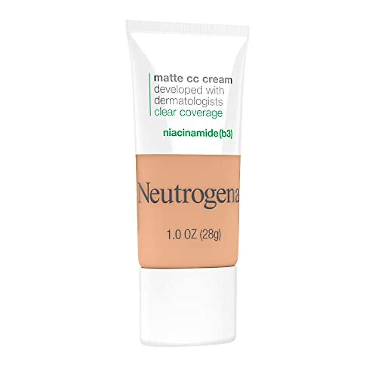 Neutrogena Clear Coverage Flawless Matte CC Cream, Full-Coverage Color Correcting Cream Face Makeup with Niacinamide (b3), Hypoallergenic, Oil Free & Fragrance Free, Butter, 1 oz