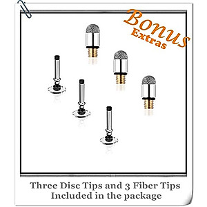 Fine Point Disc Stylus Pen for Apple iPad Pencil, Compatible with iPhone, iPad, iPad Pro, Samsung Galaxy Cellphones & Tablets and All Other Touch Screen Devices (3Pcs with Extras)