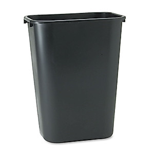Rubbermaid Commercial 295700BK Deskside Plastic Wastebasket, Rectangular, 10 1/4 gal, Black (2)