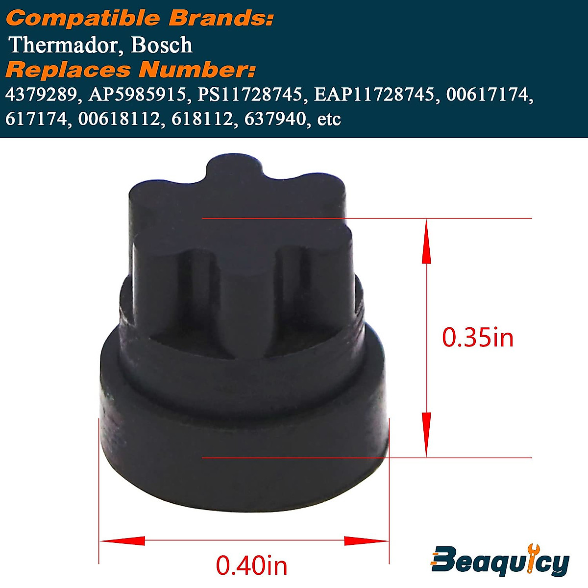 8Pcs 00618112 00637940 Rubber Grate Feet Part by Beaquicy - Replacement for Thermador, Bos-ch Gas Range/Cooktop - Replaces 00617174, 617174, 00618112, 618112, 1999626, AH3478553, EA3478553, PS3478553