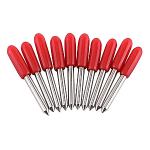 10Pcs Cutting Knife 30/45/60 Degree Plotter Cutter Blades Cemented Carbide GCC Cutter Cutting Plotter Blade Replacement Cutter Blades (45°)