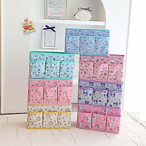 Kawaii Collapsible Storage Bin, Cute 4 Grids Storage Box Makeup Holder Office Desk Organizer Room Decor for lipstick，makeup brush，hair accessories...