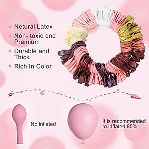 Amandir 162Pcs Burgundy Pink Balloons Garland Arch Kit, Light Pink Gold White Balloons Confetti Latex Metallic Balloons for Mom Birthday Baby Shower Wedding Mother's Day Party Decorations Supplies