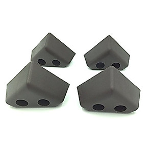 ProFurnitureParts 1.25" Tall Triangle Corner Sofa Legs, Brown Color, Set of 4, HDPE Plastic