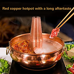 Chafing Dishes Induction Cooker Copper Hot Pot, Thickened Clear Soup Pot Mandarin Duck Pot Induction Cooker Gas Universal Copper Pot Household Copper Hot Pot (Color : B, Size : 28cm)