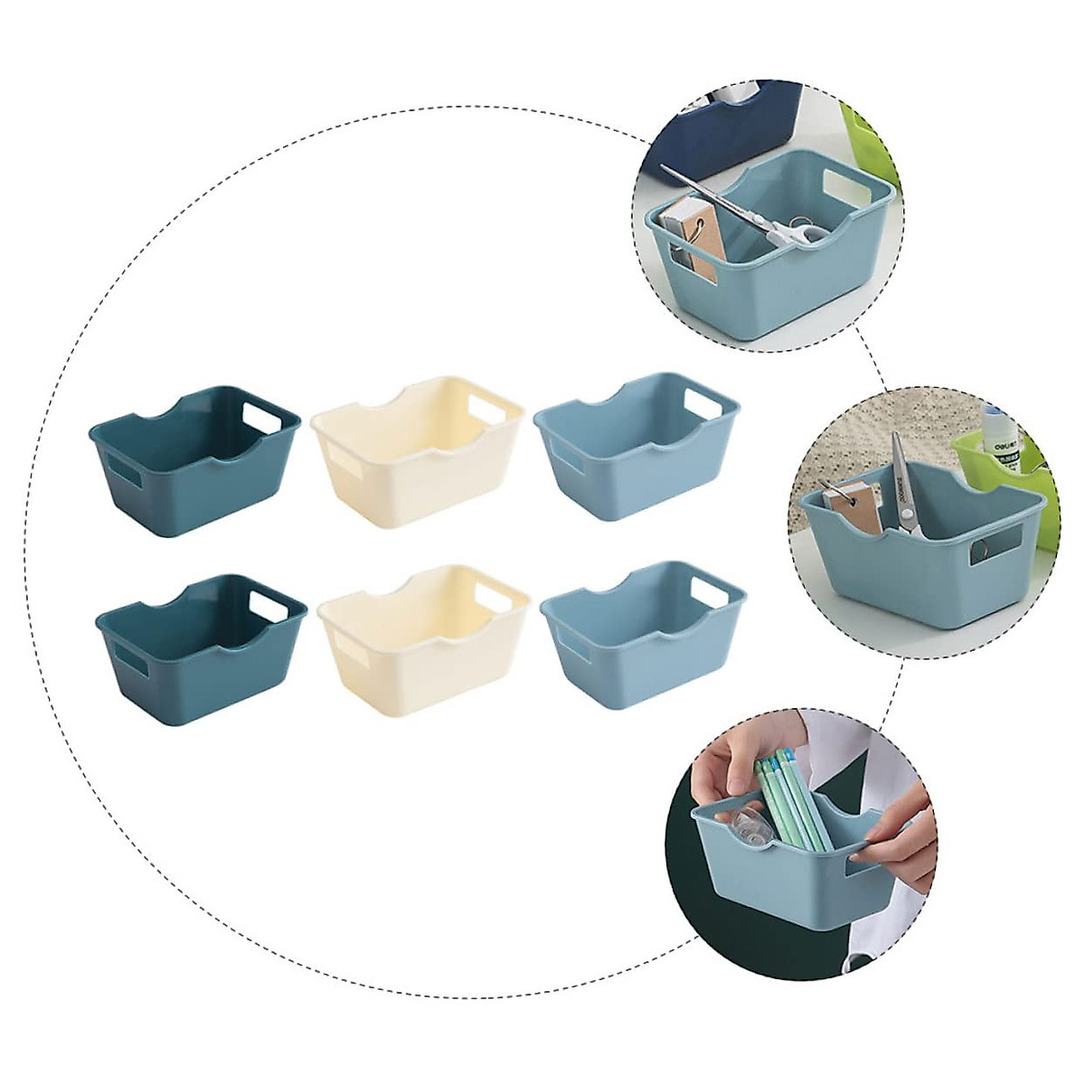 FRCOLOR Plastic Storage Basket 6pcs Box Storage Box Desktop Finishing Tray Pp Mini Plastic Storage Baskets