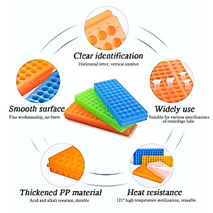 1Pcs Tube Rack,Microcentrifuge Tube Rack, Double-Sided Plate Centrifugal Pipe Rack, for 0.5ml-2ml Centrifugal Pipe, 60 Holes (Green)