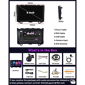 2G RAM 32G ROM for Honda CRV 2007-2011 Radio Android 11 Car Stereo with Wireless Apple Carplay Android Auto, Hikity 9 Inch Touch Screen with Bluetooth Backup Camera/WiFi/SWC/GPS Navigaion/HiFi