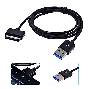 ELENKER Tablet Charger and USB 3.0 Data Sync Cable Cord for Asus Transformer EeePad TF101 TF201 TF300 TF300T TF700 TF700T Slider SL101