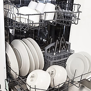 Magic Clean MCDW24WI Dishwasher 24-Inch Built in with 3 Wash Options and Automatic Cycles, Stainless Steel Construction with Electronic Control LED Display, Low Noise Rating, White