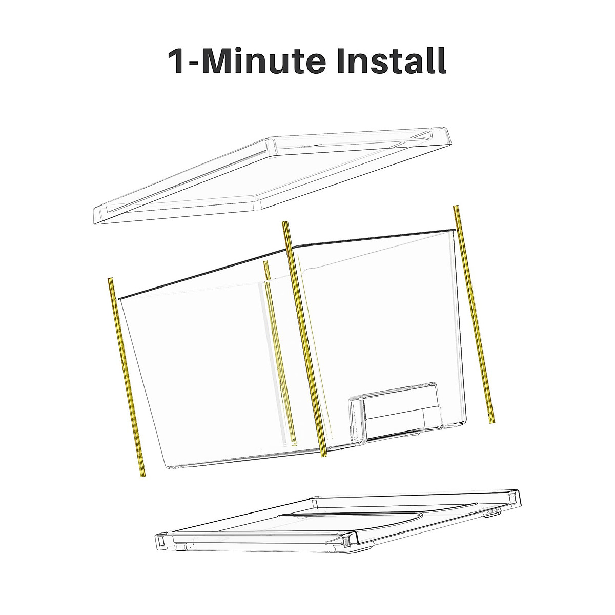 4Pack Large Stackable Kitchen Storage Drawers Multi-purpose under Sink Acrylic Drawers Organizers Clear Drawer Organizers Bins with Handles for Bathroom Kitchen Pantry