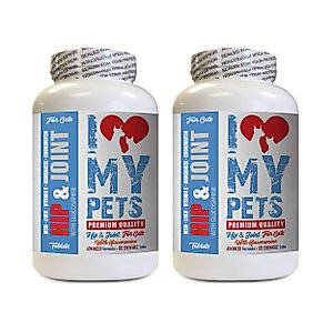 I LOVE MY PETS LLC cat Joint Treats - CAT Hip and Joint Support - Best Strong Formula - glucosamine chondroitin for Cats Soft Chews - 240 Treats (2 Bottles)