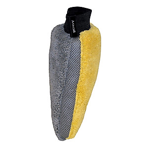 Carrand 40310 3-in-1 Waterproof Microfiber Car Wash Mitt , Yellow