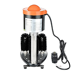 Restaurantware Clean Tek Professional 5-Brush Electric Glass Washer 1 Heavy-Duty Bar Washer - Upright For Bar Or Kitchen Stainless Steel Automatic Glass Washer 115V 1.3 HP NEMA 5-15P Plug