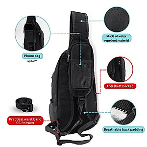Kellyon Sling Bag Crossbody Sling Backpack Travel Hiking Casual Daypack Chest Bag for Men Women