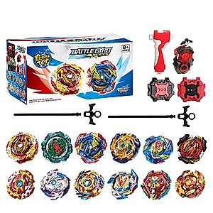 Battling Top Beys Game 12 Spinning Tops 3 Launchers Blade Gyro Game with Storage Box Gift for Kids,Boys
