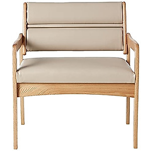Wooden Mallet DWBA3-1 Valley Bariatric Guest Chair, Light Oak/Cream
