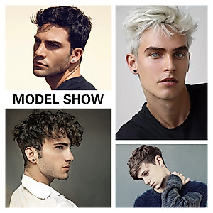 Pugest 4 Pairs Stainless Steel Stud Earrings Set - Round Clip On Stud Earrings Hypoallergenic 6mm CZ Studs Earrings Not Easy To Fall Off Suitable For Men Women Daily Wear Birthday Dating (black and silver)