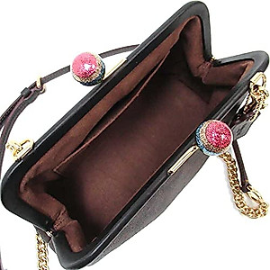 COACH Women's Nora Kisslock Crossbody (Signature Canvas - Glitter - Brown/Black)