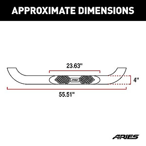 ARIES AL231008 Big Step 4-Inch Round Black Aluminum Nerf Bars, Select Jeep Wrangler JK