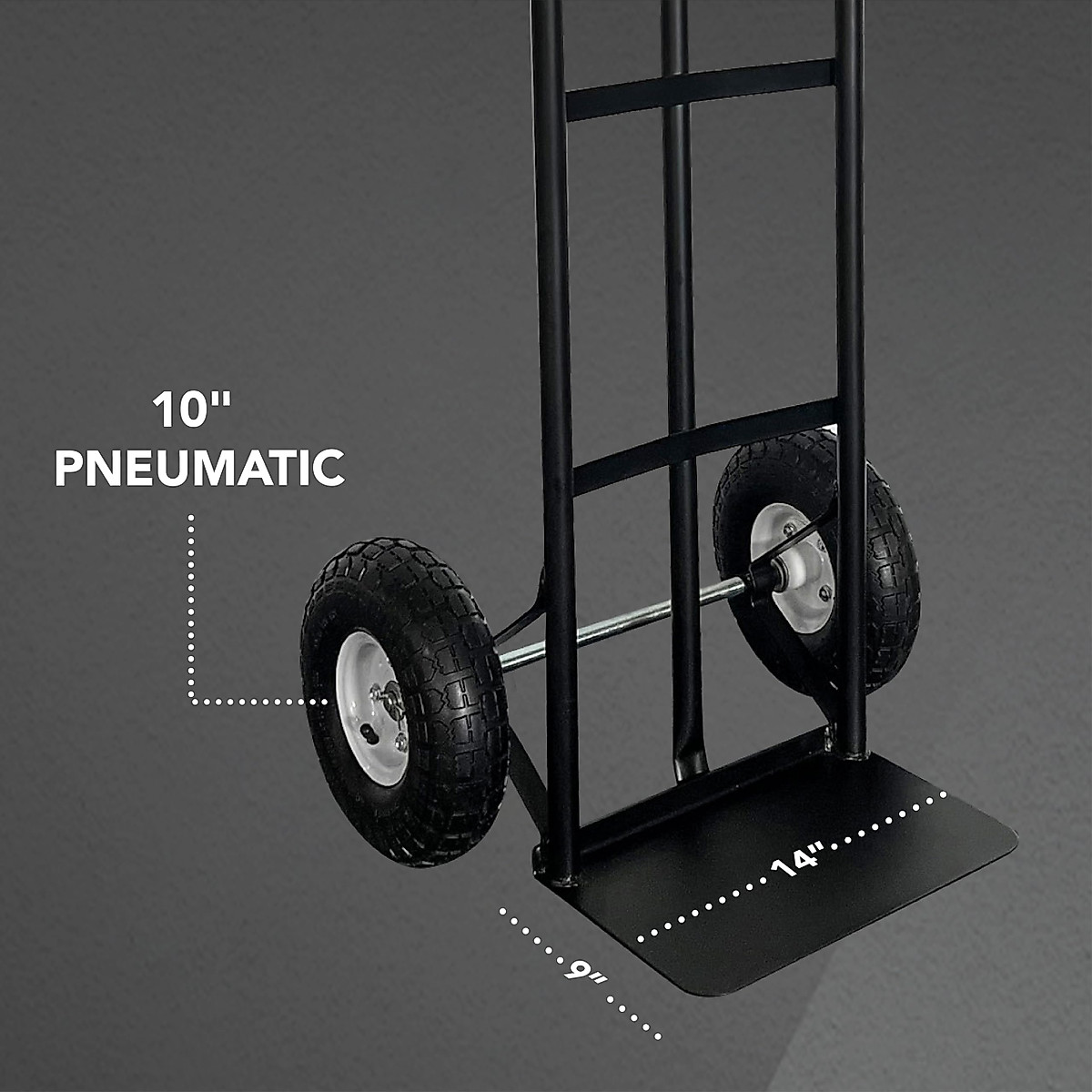 Olympia Tools 600 Lb Steel Hand Truck with P Handle and 10" Pneumatic Wheels for Home and Office Use