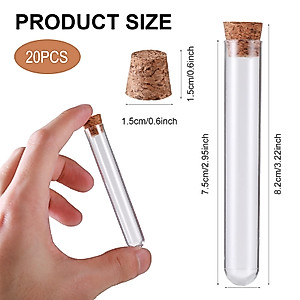 20pcs Clear Plastic Test Tubes With Cork Stoppers, Plastic Test Tubes With Lids Clear, 12 * 75mm Test Tubes With Lids Plastic, For Diy Craft, Candy Spice Seed Liquid Storage, Laboratory Use Decoration