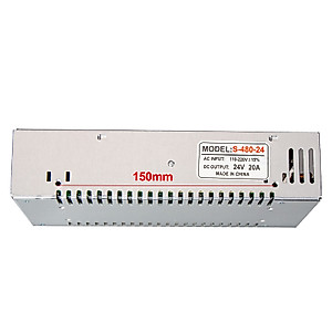 REALSUN 24V 20A Universal Switching Power Converter Adapter Transformer Regulated Supply AC to DC LED Driver 480w for CCTV, Radio, Computer Project, 215mm * 115mm *50mm