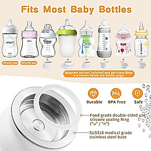 Portable Bottle Warmer, URMYWO Fast Baby Bottle Warmer for Breastmilk or Formula, 9000mAh Wireless Travel Bottle Warmer, 4 Heating Options & Smart Temperature Control, LED Display Touch Control