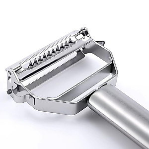 Vegetable Peeler，SZYIKUER Stainless Steel 2 in 1 Julienne Vegetable Peeler Perfect for Carrot Potato Melon Gadget Vegetable Fruit