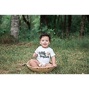 Bump and Beyond Designs Baby-Girls Little Sister Leotard Outfits White, 0-3 Months