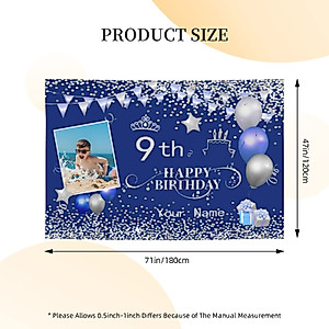 Custom Happy Birthday Banner Personalized Birthday Banner Sign With Photo/Name For Women Men Kid Birthday Party Indoor Outdoor Decorations Supplies 47x71inchs