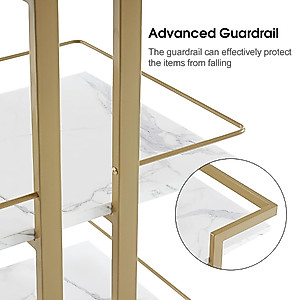 BarberPub Utility Manicure Trolley Metal Storage Rolling Barber Cart with Wheels Multi-Purpose Rack Heavy-Duty Trolley 2033 (White)