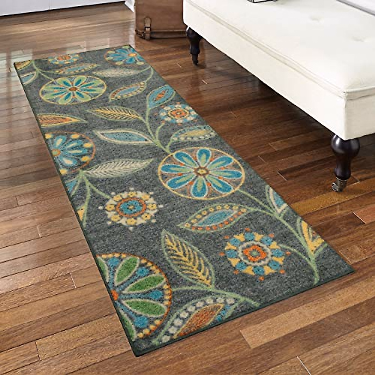 Maples Rugs Reggie Floral Runner Rug Non Slip Hallway Entry Carpet [Made in USA], Multi, 2 x 6